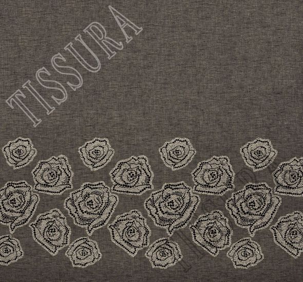 Floral Lace Appliqued Linen Fabric: Exclusive Fabrics from Austria by ...