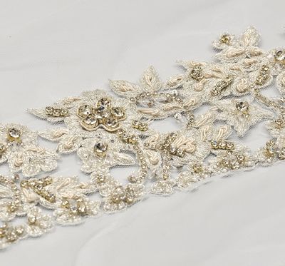 Embroidered Tulle Trim: Embroidered Exclusive Trimmings from India, SKU ...